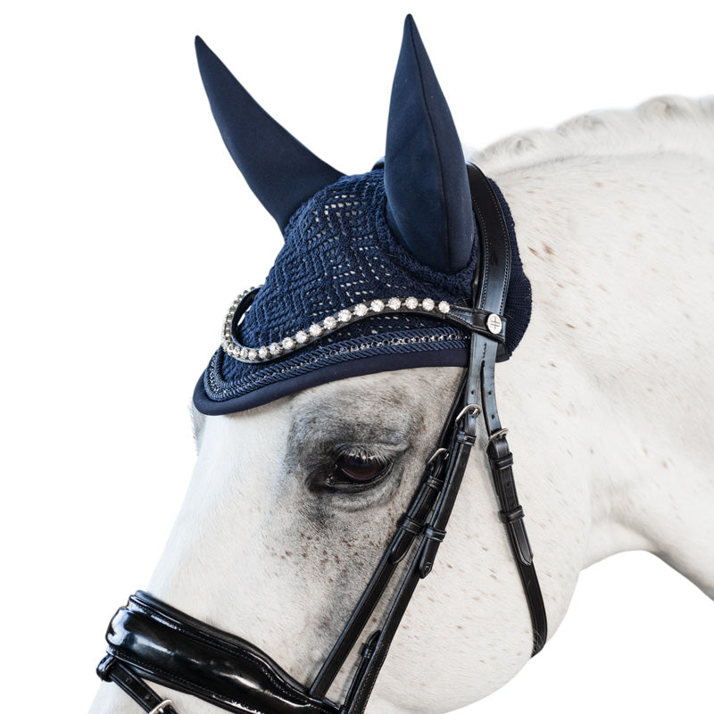 LT Navy Crystals Moderne Ear Bonnet - Lara Tweedie Equestrian