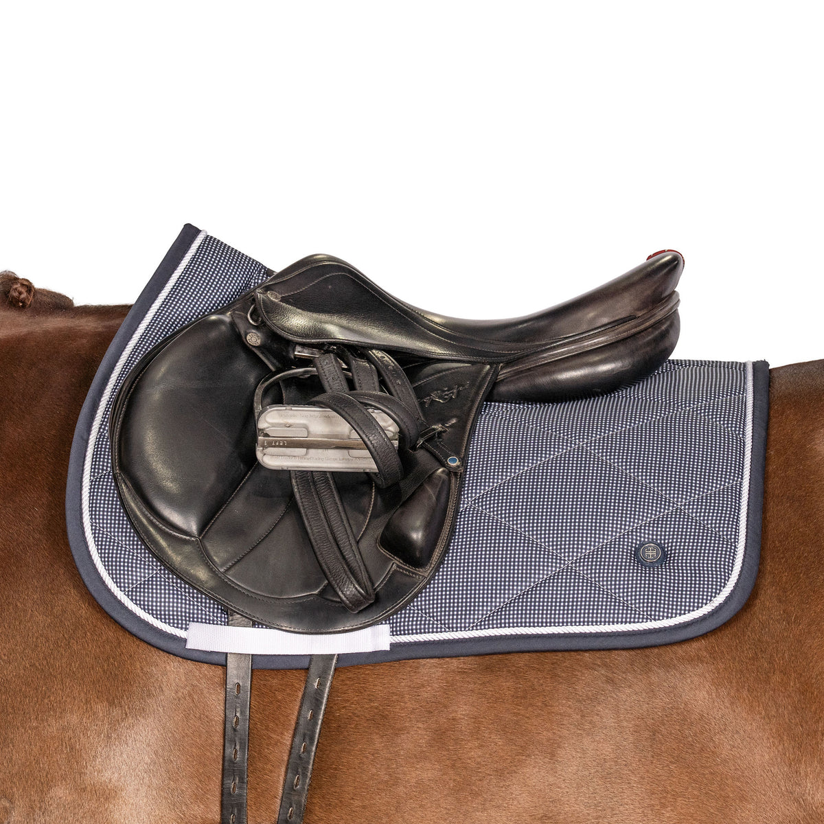 LT Navy Mini Check Jump Saddle Pad – Lara Tweedie Equestrian